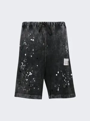 Mihara Yasuhiro Embellished Bleached Shorts - Black