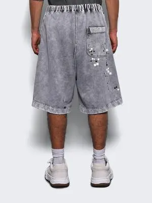 Mihara Yasuhiro Embellished Bleached Shorts - Grey