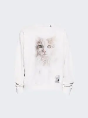 Mihara Yasuhiro Cat Printed Pullover - White