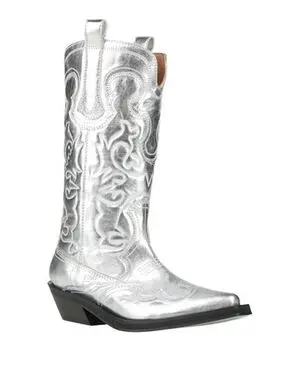 GANNI Cowboy Boots - Silver