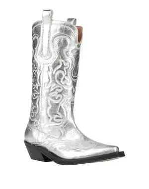GANNI Cowboy Boots - Silver