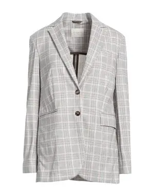 CIRCOLO 1901 Single-breasted Glen Plaid Blazer - Brown