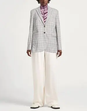 CIRCOLO 1901 Single-breasted Glen Plaid Blazer - Brown
