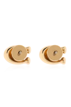 COACH Stud Brass Earrings - Gold