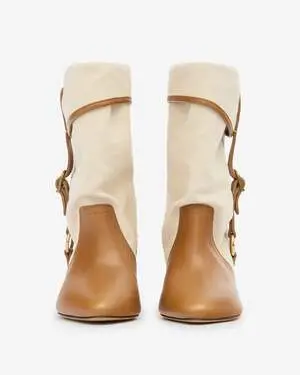 Isabel Marant Darner Buckle Boots - Ecru/chestnut