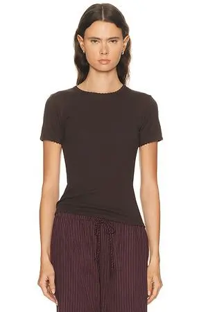 LESET Pointelle Slim Fit Tee