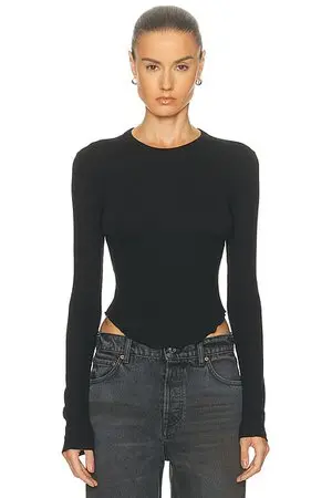 GRLFRND Scoop Hem Long Sleeve Tee