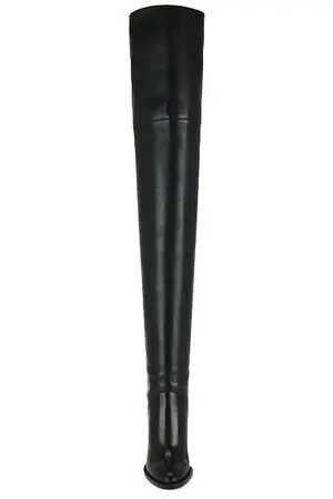 Saint Laurent Leather Over The Knee Boots - Nero