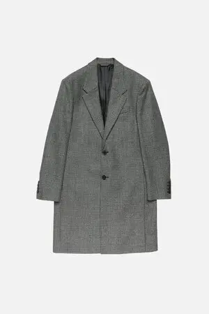 Acne Studios Single-breasted Wool Overcoat - Black,white