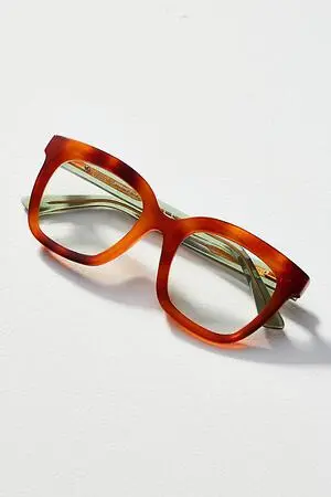 PEEPERS Square Fanfare Readers - Blonde Tortoise/green