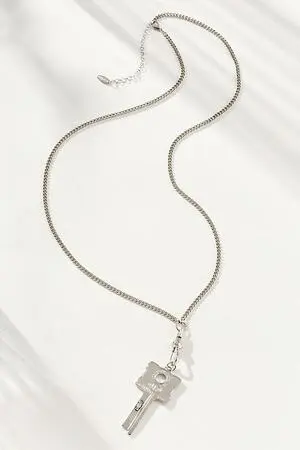Anthropologie Key Pendant Necklace - Silver