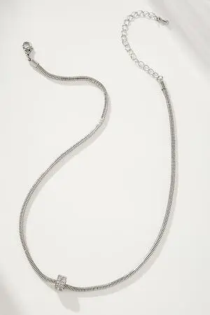 Anthropologie Single Donut Charm Necklace - Silver