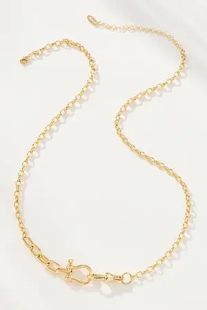 Anthropologie Delicate Horsebit Necklace - Gold