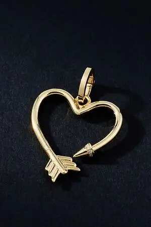 Adina Reyter Arrow Heart Diamond Charm - Gold