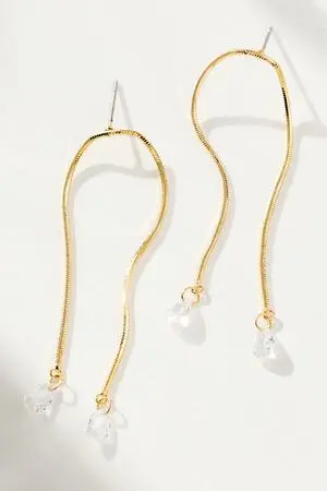 Anthropologie Crystal Threader Post Earrings - Gold