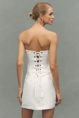 Bhldn Satin Corset Mini Dress