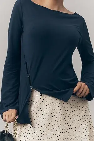 REFORMATION Nicola Long-sleeve Knit Top - Midnight