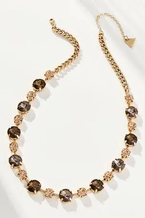 Anthropologie Mixed Crystals Necklace - Neutral