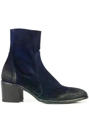 MADISON MAISON Suede Ankle Boots With Side Zip And Block Heel