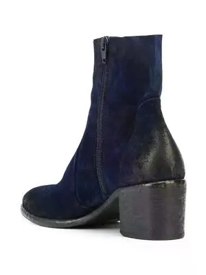 MADISON MAISON Suede Ankle Boots With Side Zip And Block Heel
