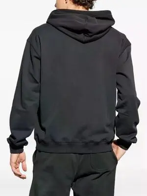 DIESEL® Cotton Hoodie With Metallic Oval D Logo - Black