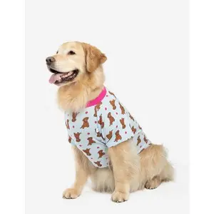 LEVERET Dog Cotton Matching Family Holiday Pajamas - Puppy