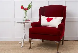 C&F HOME Love Letter Heart Valentine's Day Cotton Blend Mini Accent Pillow 12" X 24