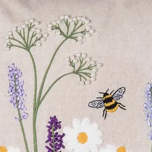 C&F HOME Lavender & Bee Garden Cotton Blend Handwoven Spring Accent Throw Pillow 18" X 18