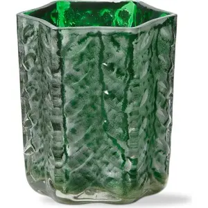 TAG Christmas Dazzle Glass Tealight Candle Holder - Green