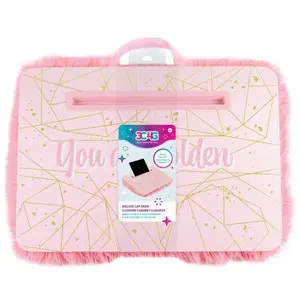THREE CHEERS FOR GIRLS 3c4g & Gold Deluxe Fur Lap Desk - Pink