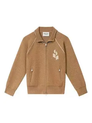MARANT ETOILE Lanya Zip Logo Cardigan - Brown