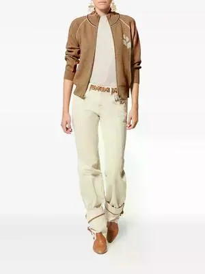 MARANT ETOILE Lanya Zip Logo Cardigan - Brown