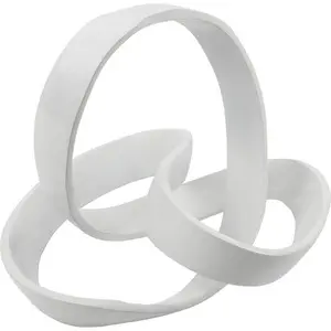 JONATHAN Y Chamberlain 7" Aluminum Abstract Knot Decorative Sculpture - White