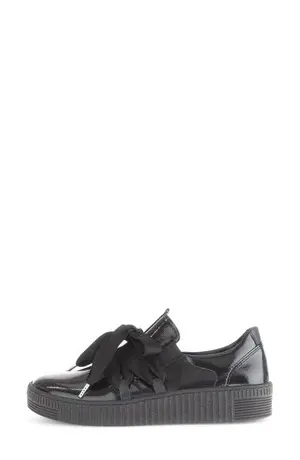 Gabor Leather Platform Sneakers - Black