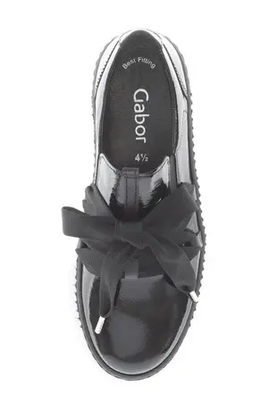 Gabor Leather Platform Sneakers - Black