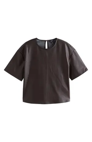 NEXT Coated Boxy T-shirt - Brown