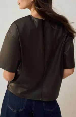 NEXT Coated Boxy T-shirt - Brown