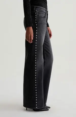 Ag Adria Stud Wide Leg Jeans