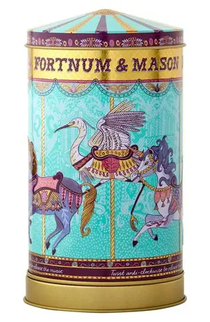 FORTNUM & MASON Mini Merry Go Round Musical Biscuit Tin - Multi