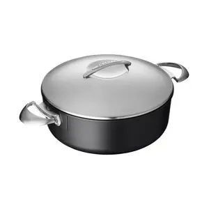 SCANPAN Professional 4.5 Quart Low Sauce Pot - Black