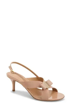 FERRAGAMO Rima Vara Bow Slingback Sandal - Amaretti Amaretti Biscotto