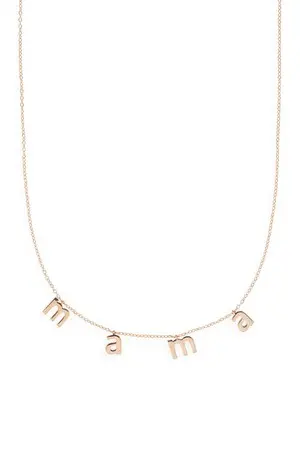 THE SIS KISS Lowercase Mama Necklace - Rose Gold No Crystals
