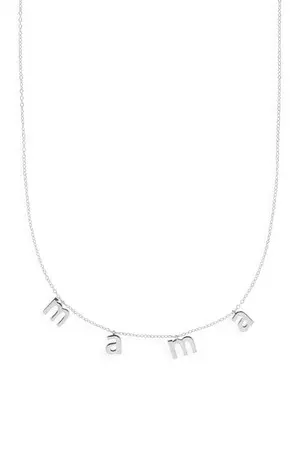 THE SIS KISS Lowercase Mama Necklace - Silver No Crystals