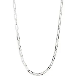 THE SIS KISS Mini Paperclip Chain Necklace - Silver