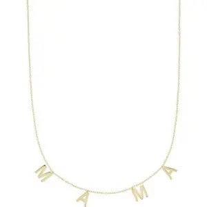THE SIS KISS Mama Charm Chain Necklace - Gold No Crystals