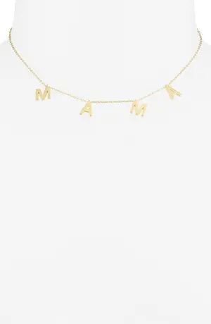 THE SIS KISS Mama Charm Chain Necklace - Gold No Crystals