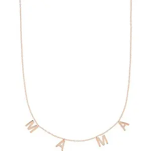 THE SIS KISS Mama Charm Chain Necklace - Rose Gold No Crystals