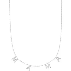 THE SIS KISS Mama Charm Chain Necklace - Silver No Crystals