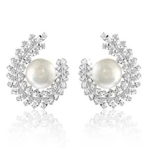 GEMMA AZZURRO Perla Statement Earrings - Pearl