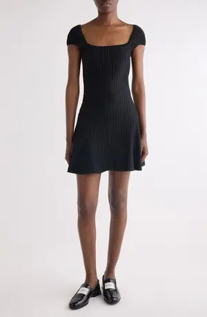 Givenchy Cap Sleeve Knit Fit & Flare Dress